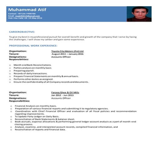 M. Atif Cv | PDF