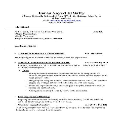 Esraa Sayed C.V | PDF