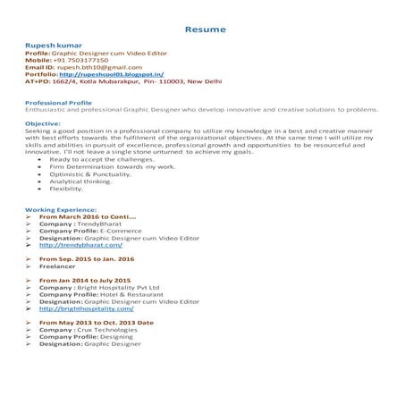 Mr. Rupesh - Resume | PDF