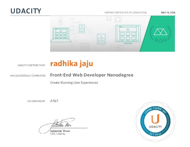 Udacity certificate