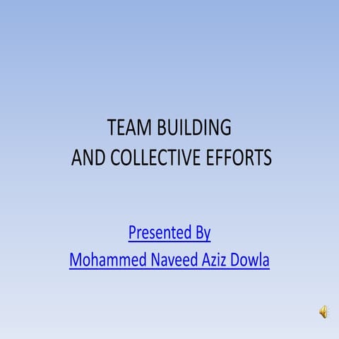 TeamBuilding Presentation | PPT