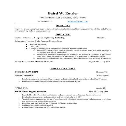 Eutsler-Resume-12-8-14 | PDF | Free Download
