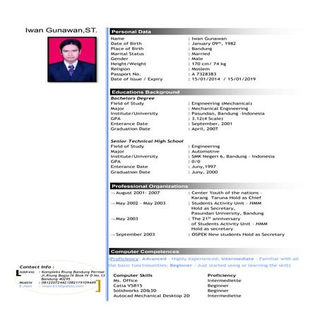 CV Iwan Gunawan_1 | PDF