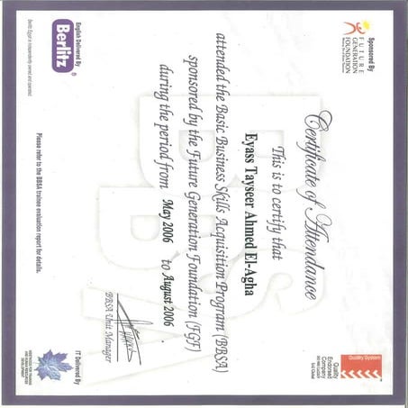 BBSA Certificate | PDF