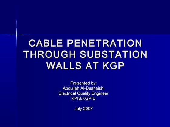 Multi Cable Transit Devices: Applications & Design Methods, PCIC Middle ...