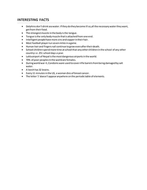 Fun and interesting facts powerpoint | PPTX | Fish and Aquariums | Pets