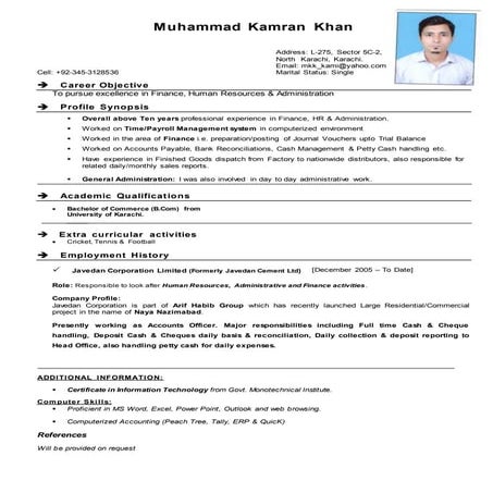 CV Kamran Khan 2016 | PDF