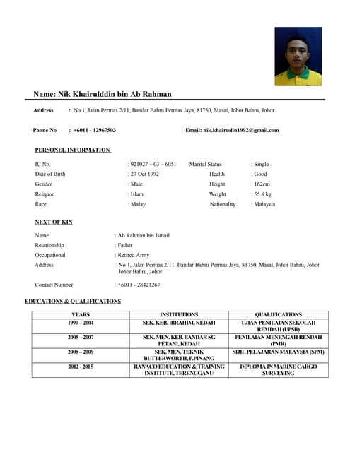 NOOR ARINA AZMI-RESUME COMPANY | PDF