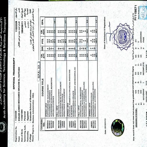 Official Transcript AAST | PPT