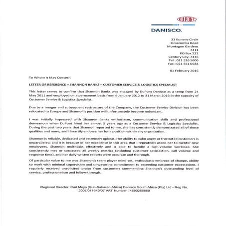 REFERENCES - DUPONT DANISCO | PDF