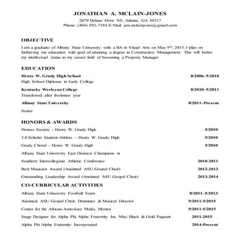 Jonathan McLain-Jones Resume Update 8.19.2016