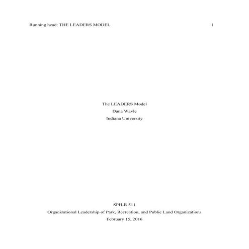 The LEADERS Model (Wavle) | PDF