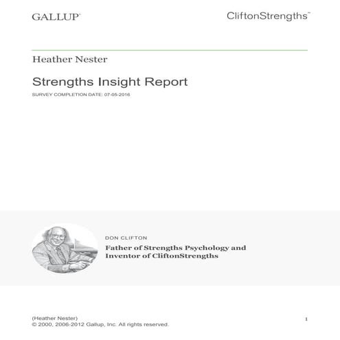Strength Finders Report | PDF