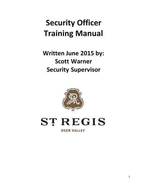 Common Security Guard/Police call signs | DOCX