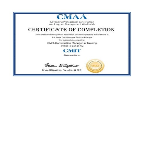 CMIT Certificate | PDF