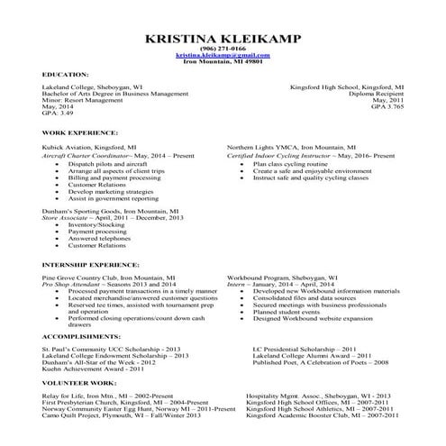 Kristina Kleikamp Resume | PDF
