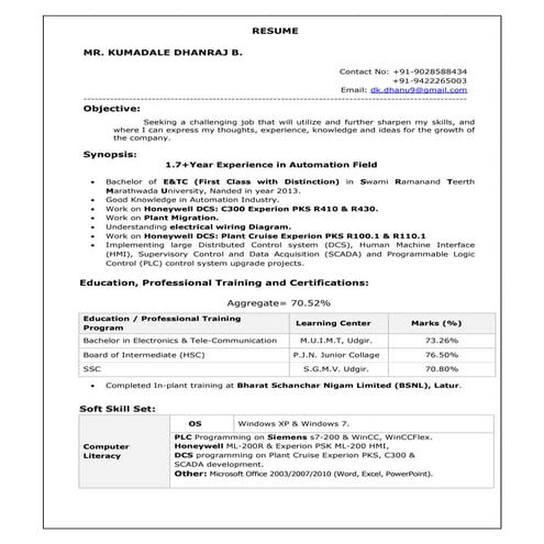 CV_Exp_10_08_2015 | PDF