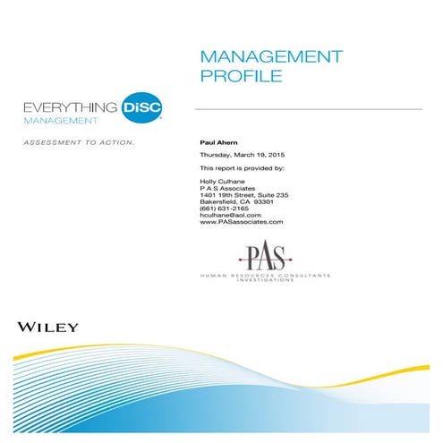 Paul - DISC assessment 2015 | PDF