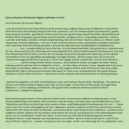 Cyrus Charter of Human Rights Cylinder | DOCX