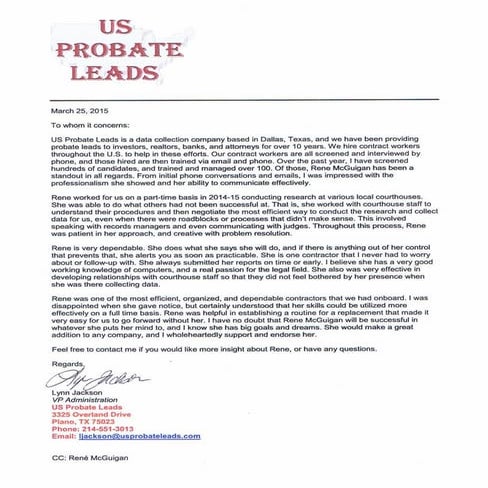US Probate Lead Reference | PDF