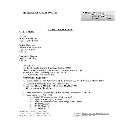 CV Akmal Wasim_001 | DOCX