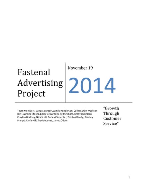 Fastenal Marketing Campaign | PPT