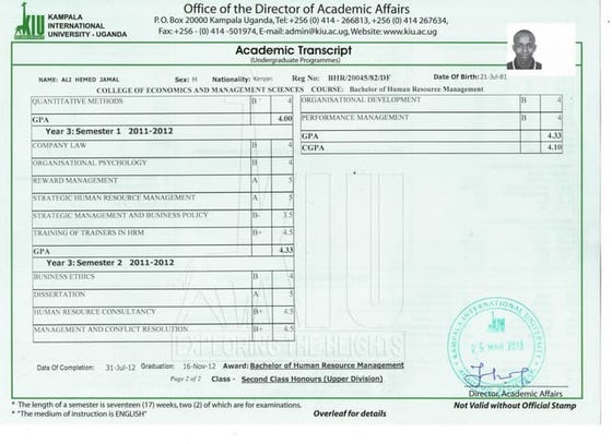 Academic transcript 1 | PPT