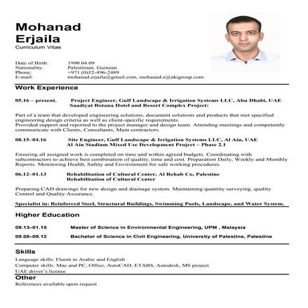 CV Mohand - Civil & Environmental Engineering | PDF | Free Download
