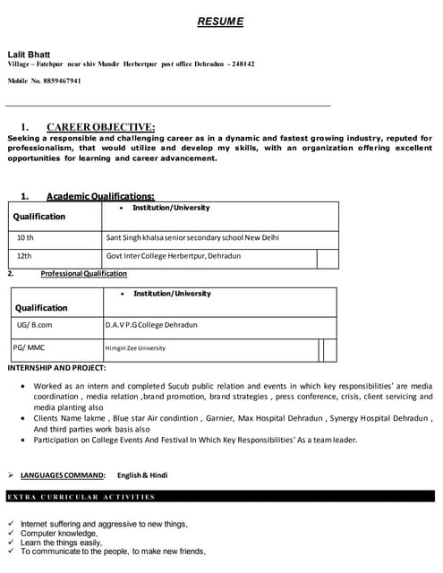Lalit bhatt cv - Copy | PDF Lalit bhatt cv - Copy | PDF