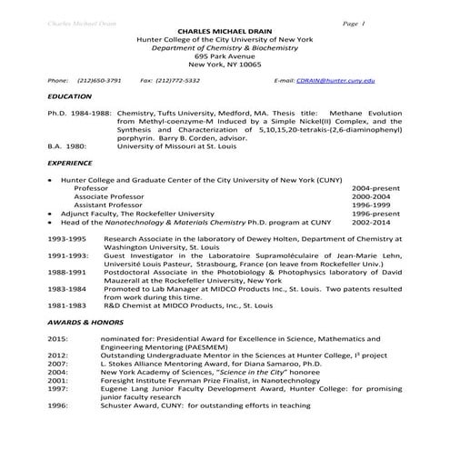 Drain CV long 6_2016 | PDF