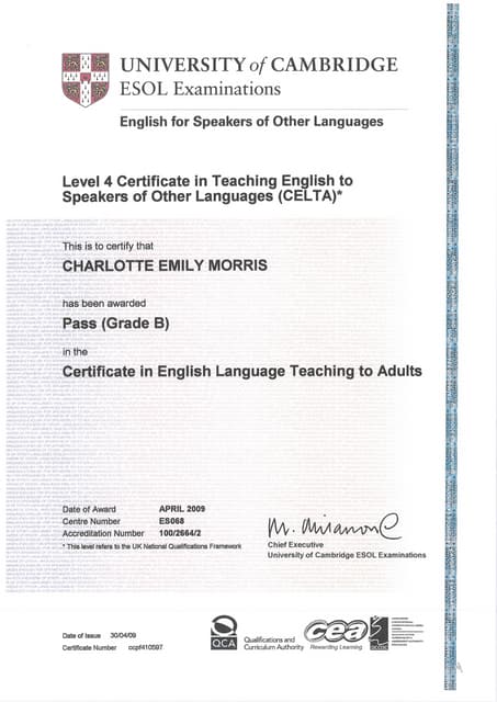 CELTA CERTIFICATION | PDF