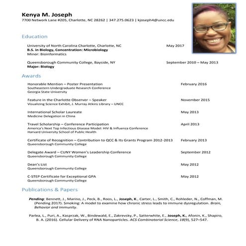 Kenya Joseph CV 2017 | PDF | Genetics | Science