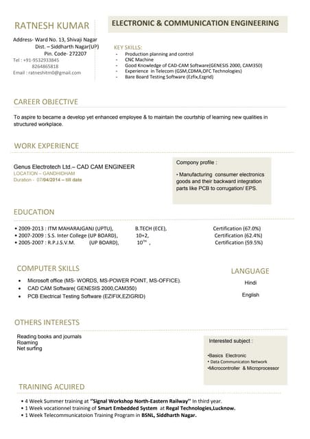 PLC BASED RESUME | DOCX