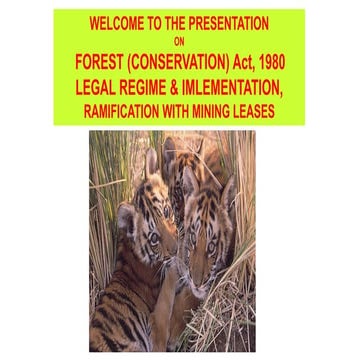 4. FOREST (CONSERVATION) ACT, 1980 LEGAL REGIME & IMLEMENTATION ...