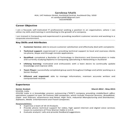 Sandeep Malik tech CV | DOC