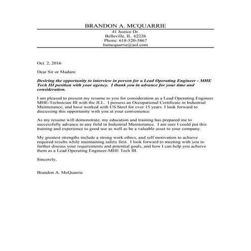 Brandon Cover letter | DOC