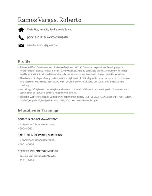 Resume2015 | PDF | Web Development | Internet