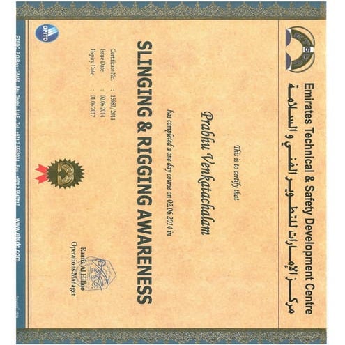 Slinging & Rigging - Prabhu | PDF