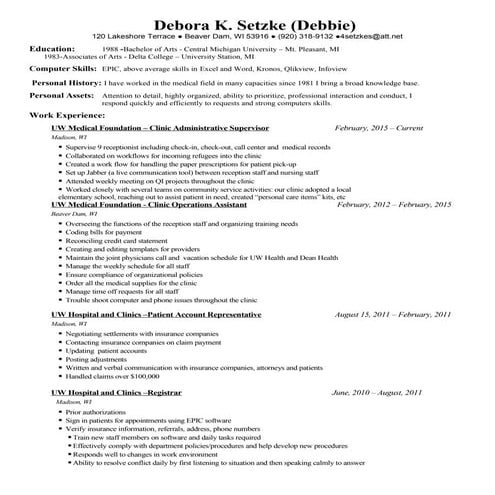 PROFESSIONAL RESUME Deb 10-25-16 | PDF