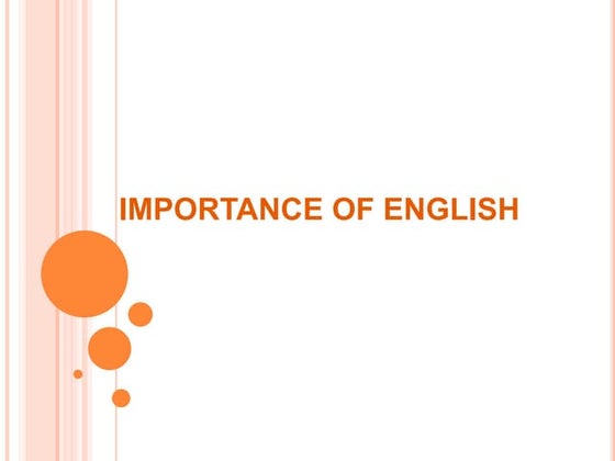 Importance of English Language | PPT
