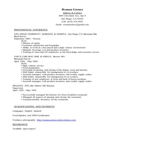 Jill pastry resume | DOCX