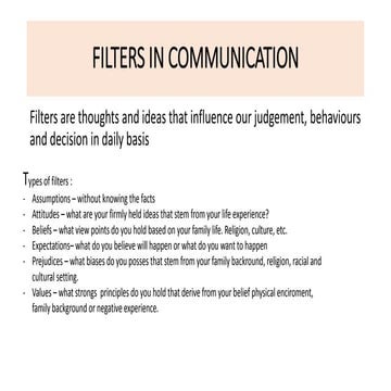 4) filters and perception in communication | PPTX