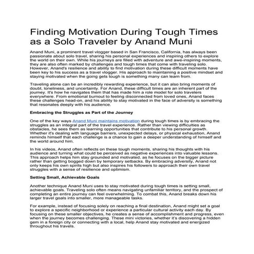 Finding Motivation During Tough Times as a Solo Traveler by Anand Muni.docx