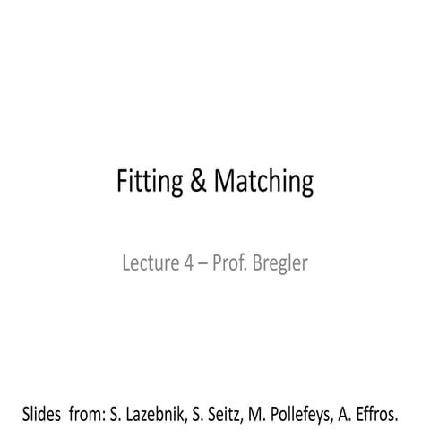 Fitting and Matching in the Computer Vision | PDF