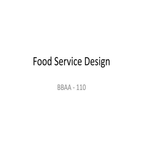 Food service design | PPTX