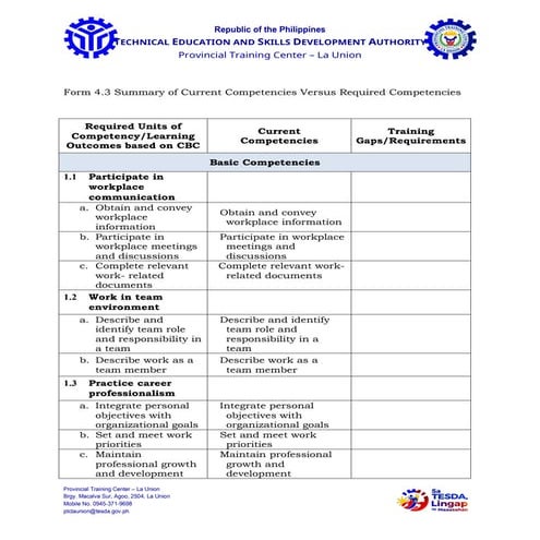 4 Form 4.3 - Summary of Current Competencies vs Required Competencies.docx