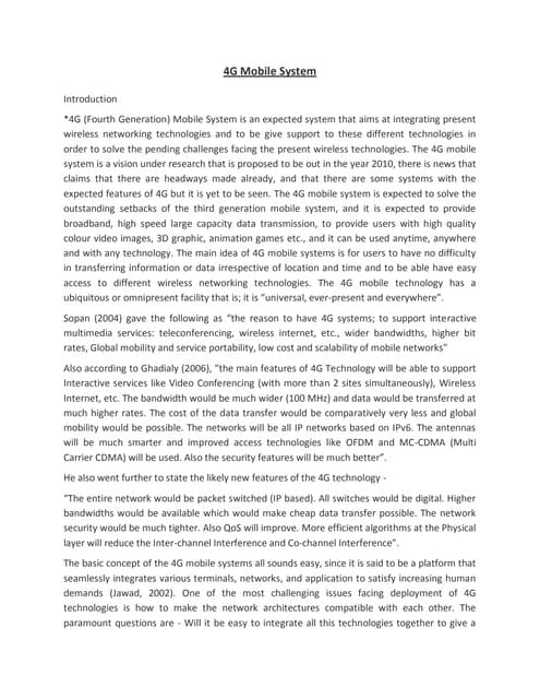 presentation on 4g technology | PPT