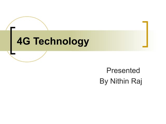 presentation on 4g technology | PPTX