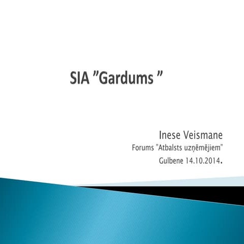 SIA "Gardums" pieredzes stāsts | PDF