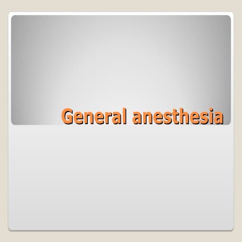 4Generalanesthesiamedically induced state of deep sleep used for ...